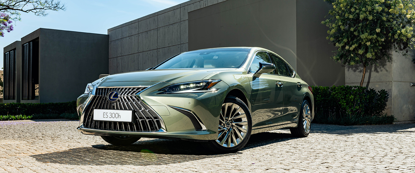 The Lexus ES 300h parked.