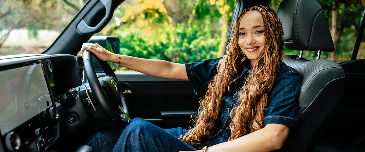 A lady inside the Lexus GX SE
